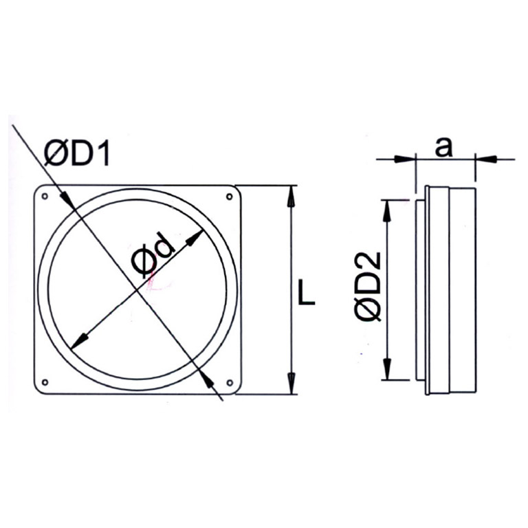 Tecnosystemi - Collar for plenum with built-in damper