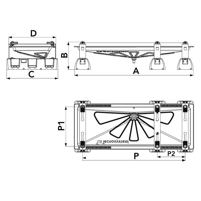 Tecnosystemi - INFINITY INFINITY floor support with BLUE RIVER and 3 ...