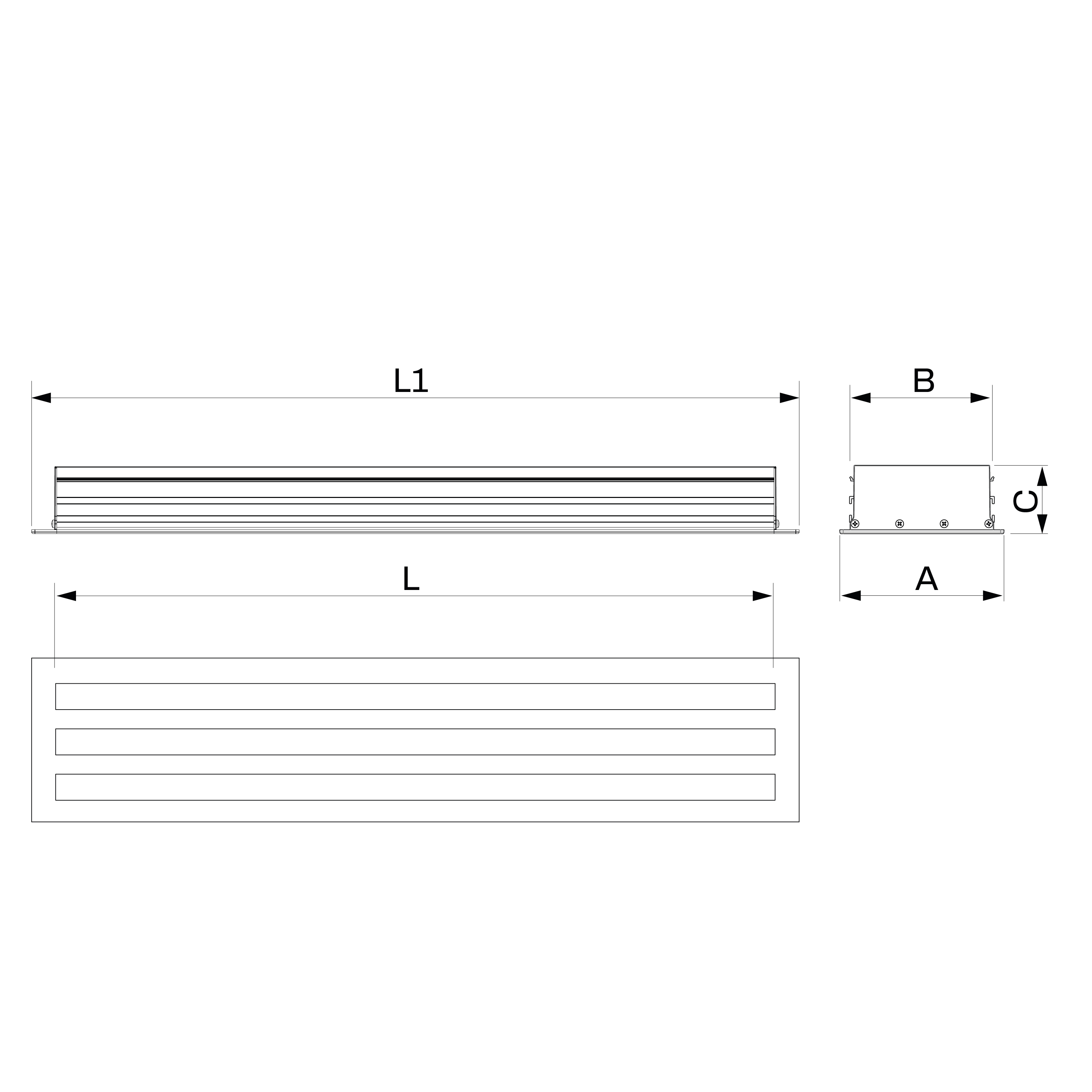 Tecnosystemi - Linear diffuser in aluminium with damper - 3 slots