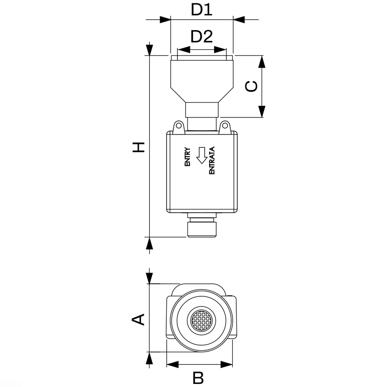 Sifone a secco anti-odore trasparente con pallina per tubo scarico ...